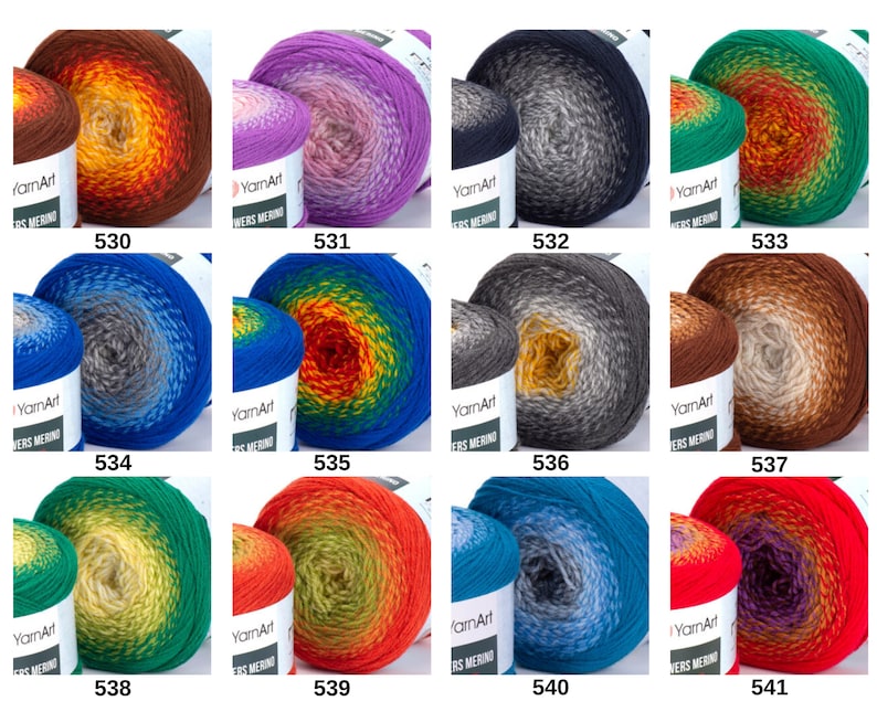 Yarnart Flowers Merino: Gradient Wool Blend Cake Yarn - Etsy