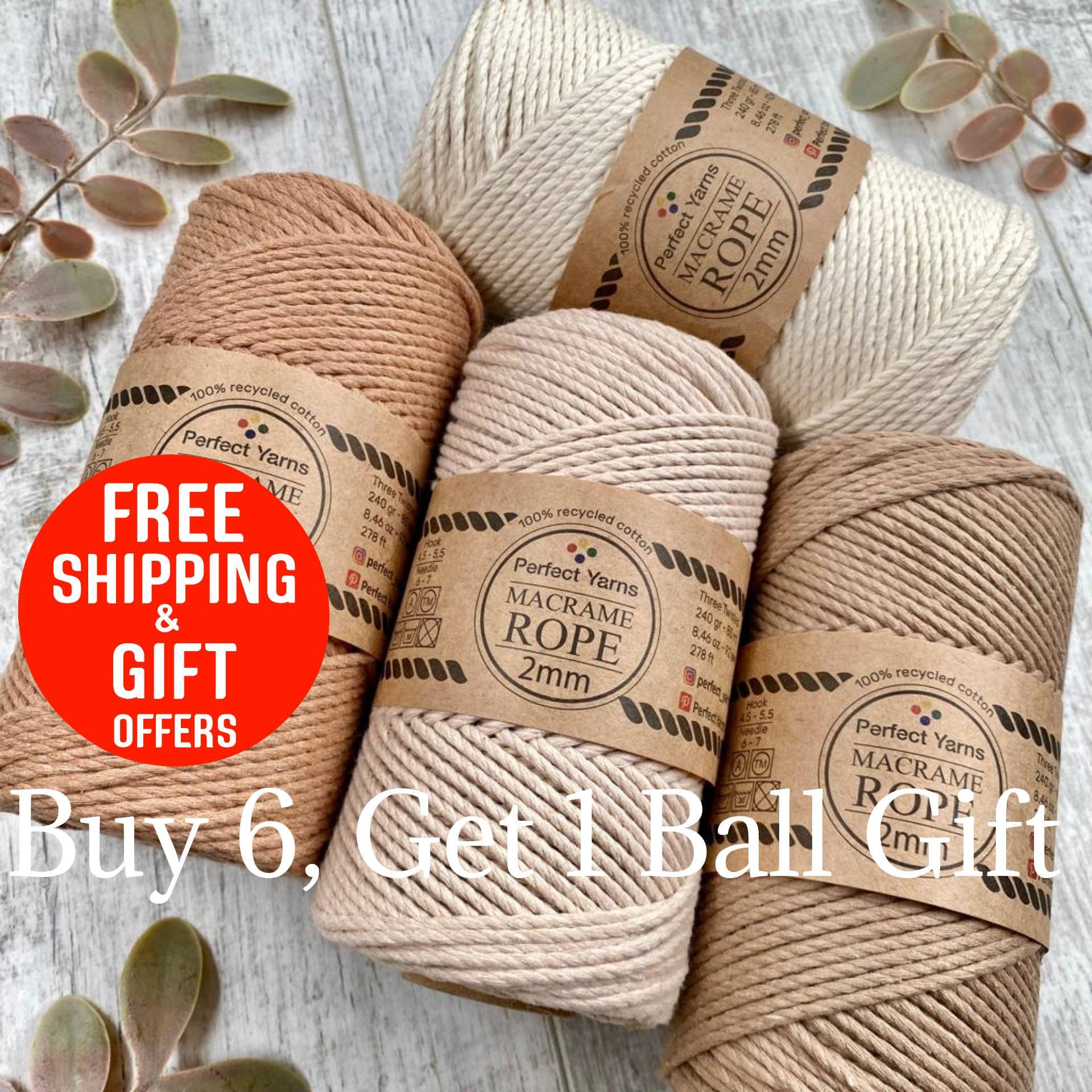 Cotton Rope 2mm Recyled Triple Strand Macrame Keychains - Etsy