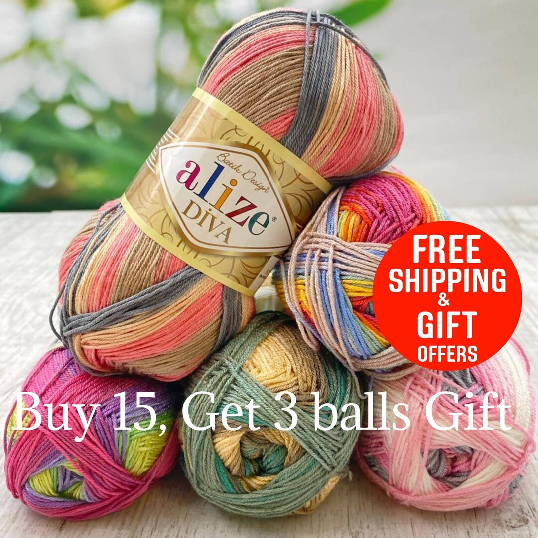 Alize Diva Batik Yarn, 100% Acrylic, 100 Grams, 350 Meters, Yarn Beach ...