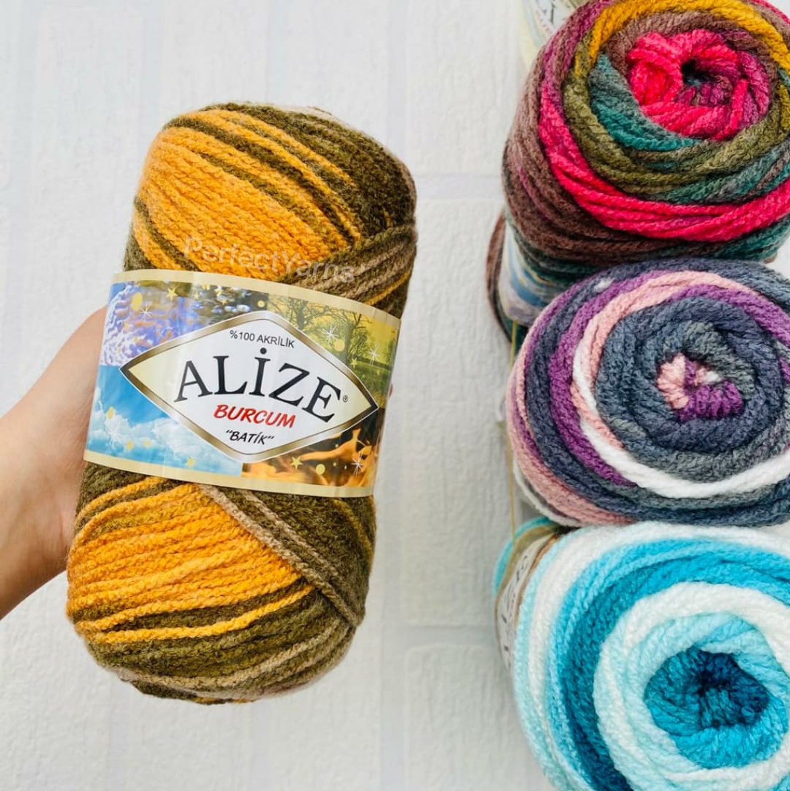 Alize Burcum Batik Acrylic Yarn Soft Yarns Multicolor Yarn - Etsy