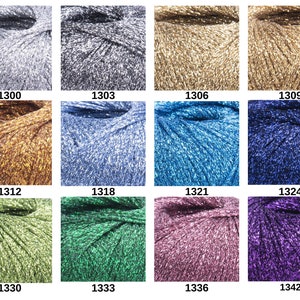 Glitter Metallic Yarn, Yarnart Sparkle Yarns, 60% Metallic Polyester ...