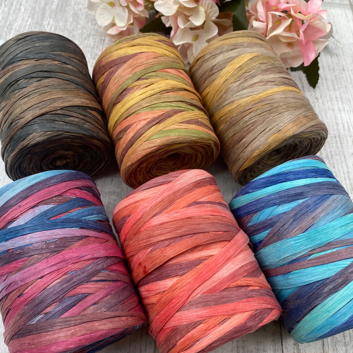 Soft Raffia Yarn paper yarns 90 gr craft supplies paper | Etsy