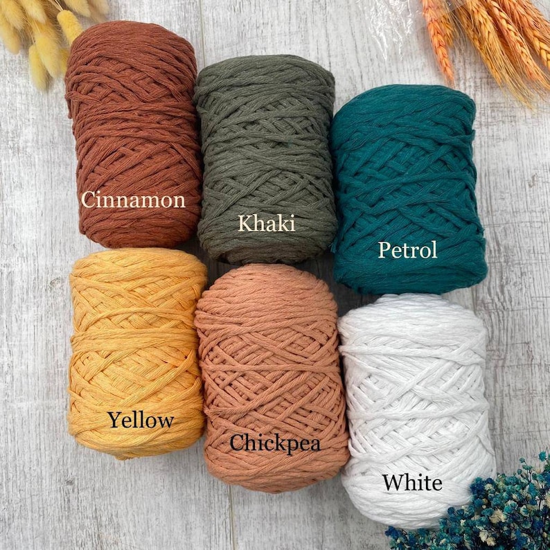 Soft Cotton Macrame Yarn 3mm Cotton Cord Single Twisted | Etsy