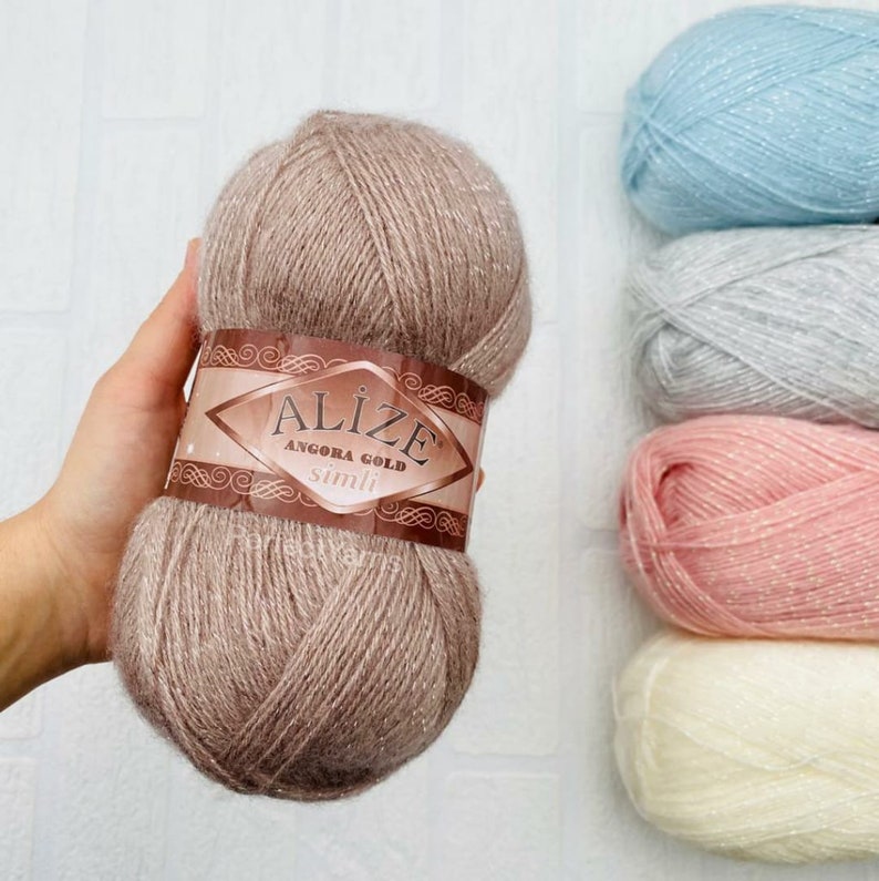 Glitter Wool Yarns Alize Angora Gold Simli Silvery Wool - Etsy