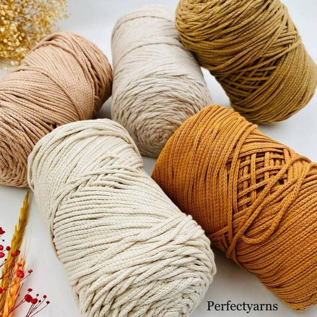 2 mm Cotton Macrame yarn 135 meters 225 grams 7.90 oz 150 | Etsy