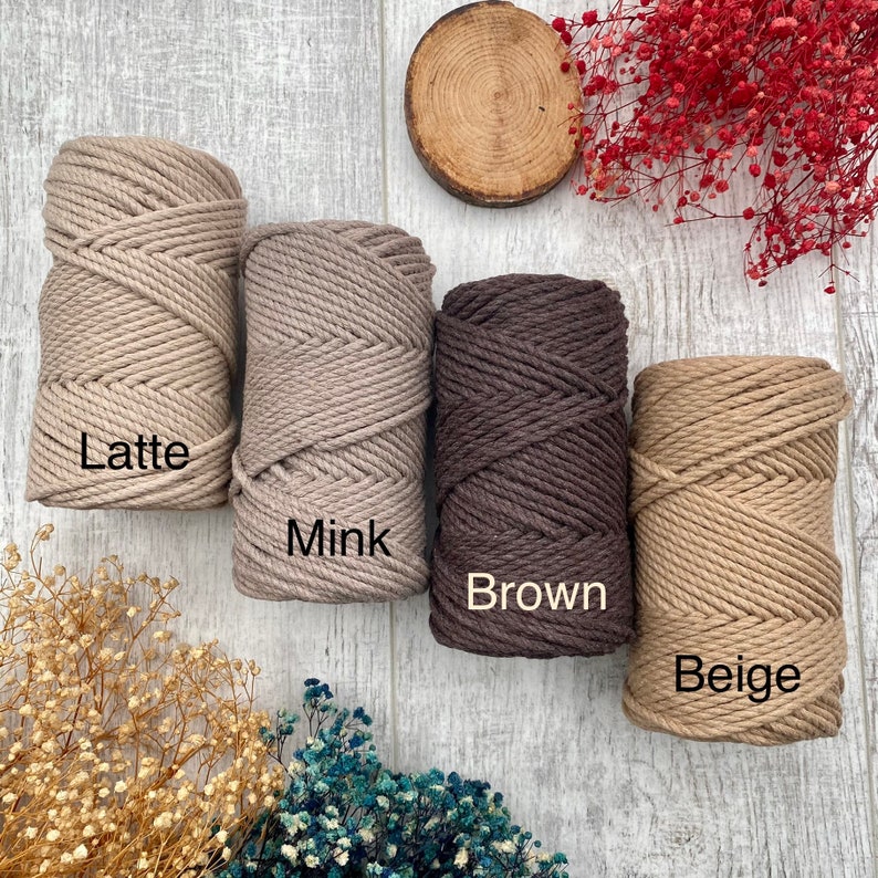 Cotton Cord 4 Mm Craft Cord Recycled Yarns Three Twisted - Etsy