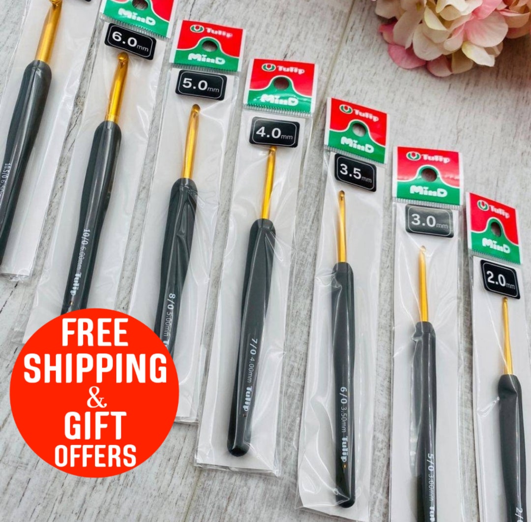 Ergonomic Crochet Hook 2mm 2.50mm 3mm 3.5mm 4mm 4.50mm 5mm 5.50mm 6mm 6 ...
