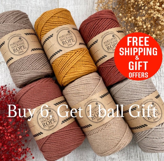 Cotton Rope 2mm Recyled Triple Strand Macrame Keychains - Etsy