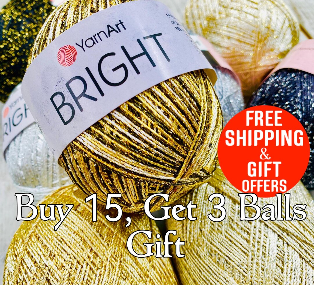 Glitter Sport Yarn, Yarnart Bright Yarn, Metalic Yarn, Cross Stitch ...