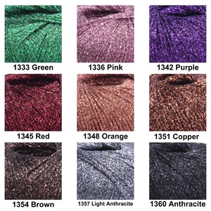 Glitter Metallic Yarn, Yarnart Sparkle Yarns, 60% Metallic Polyester ...