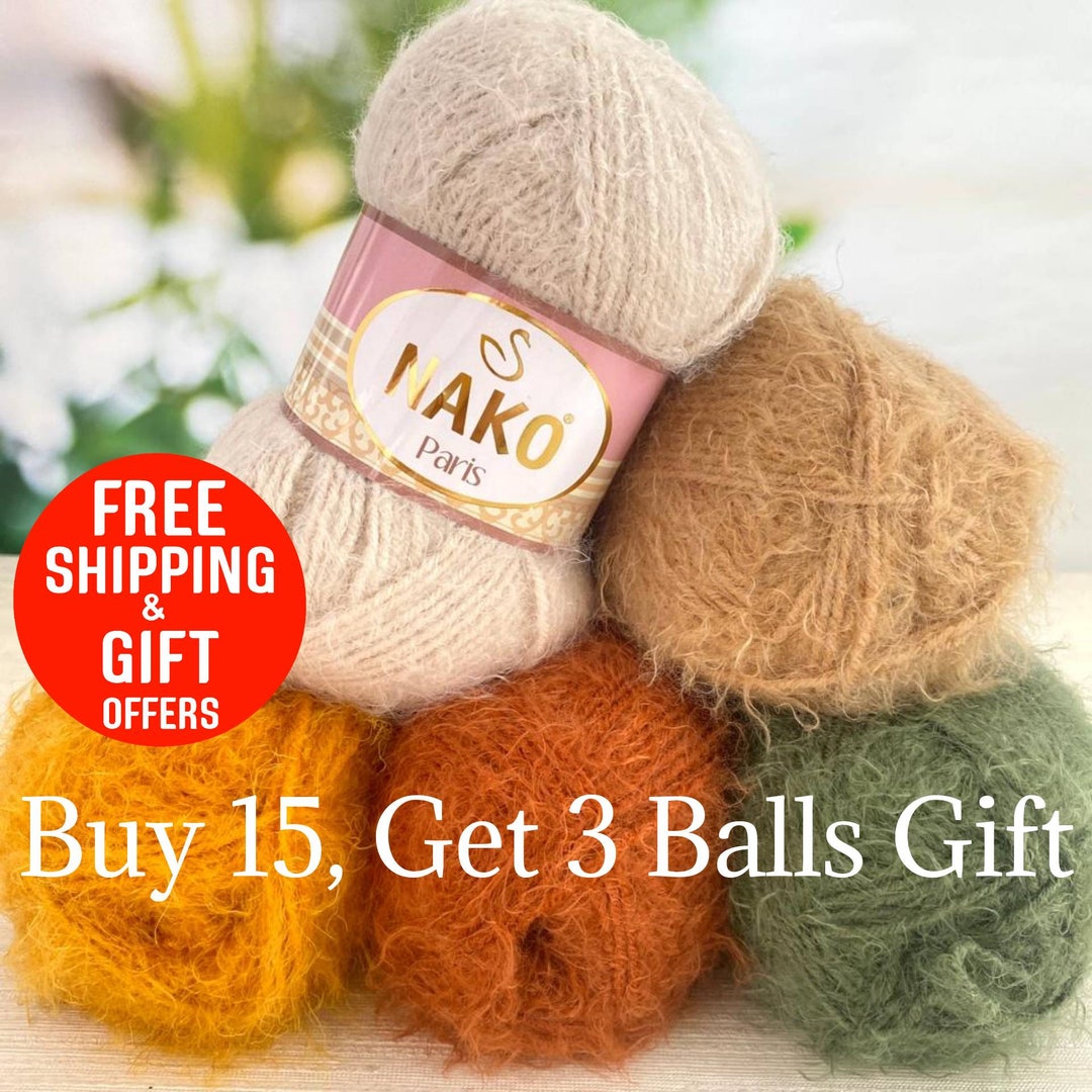 Nako Paris Polyamide Eyelash Yarn, Cardigan, Pullover, Blouse, Shawl ...