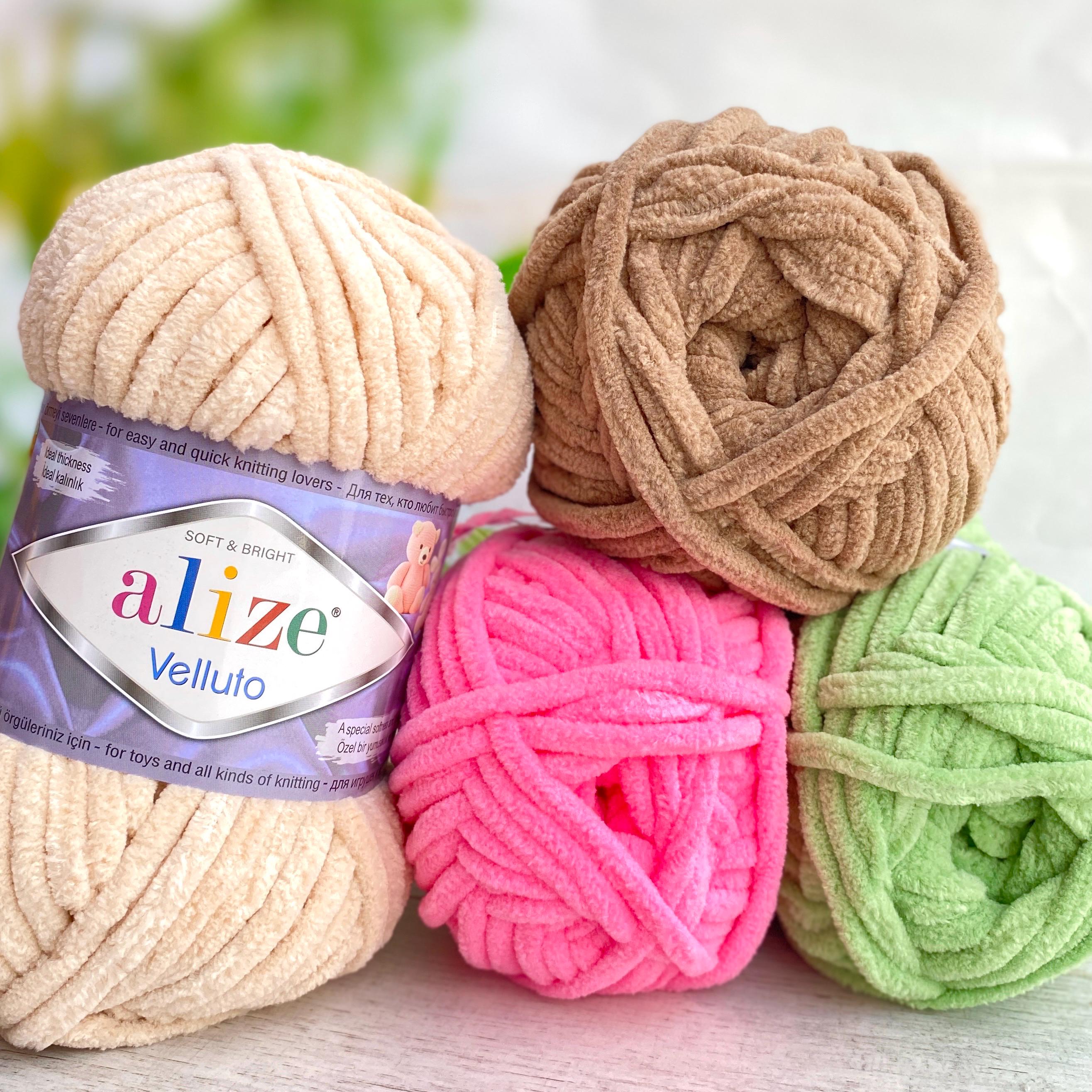 Alize Velluto Yarn – Super Soft Velvet Chenille Chuny Amigurumi Yarn ...