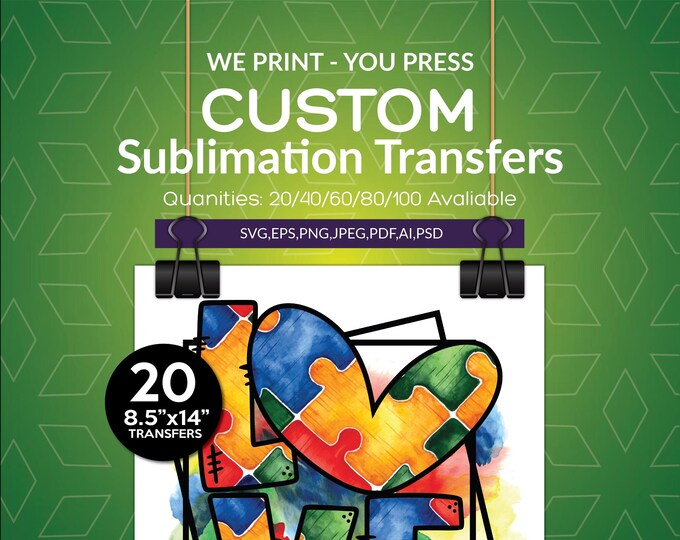 Custom Sublimations Transfers Ready to Press We Print Your PNG, SVG Designs, Images and Gang ...