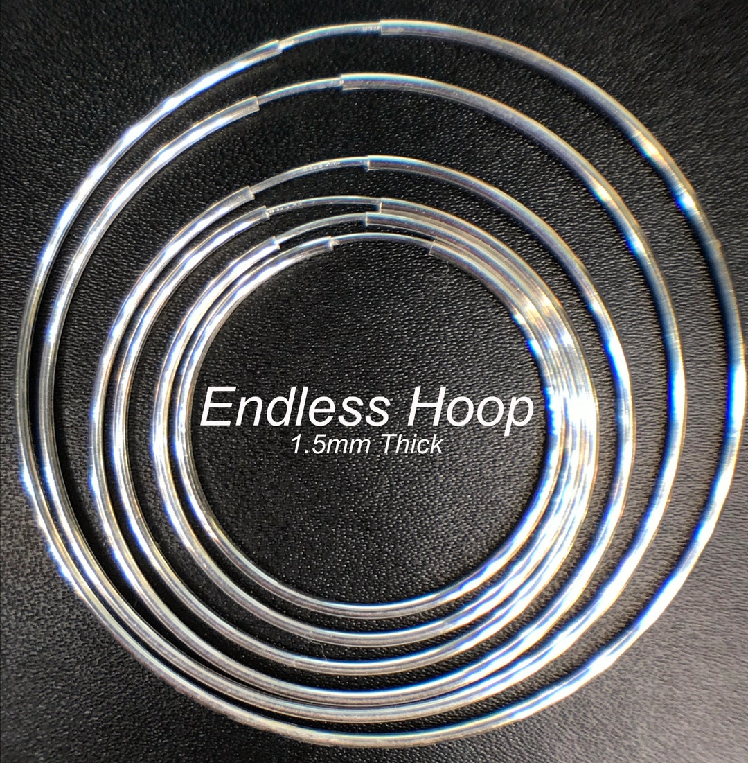 Gold-filled Endless Hoops Sterling Silver Endless Hoops 33mm 38mm 40mm ...