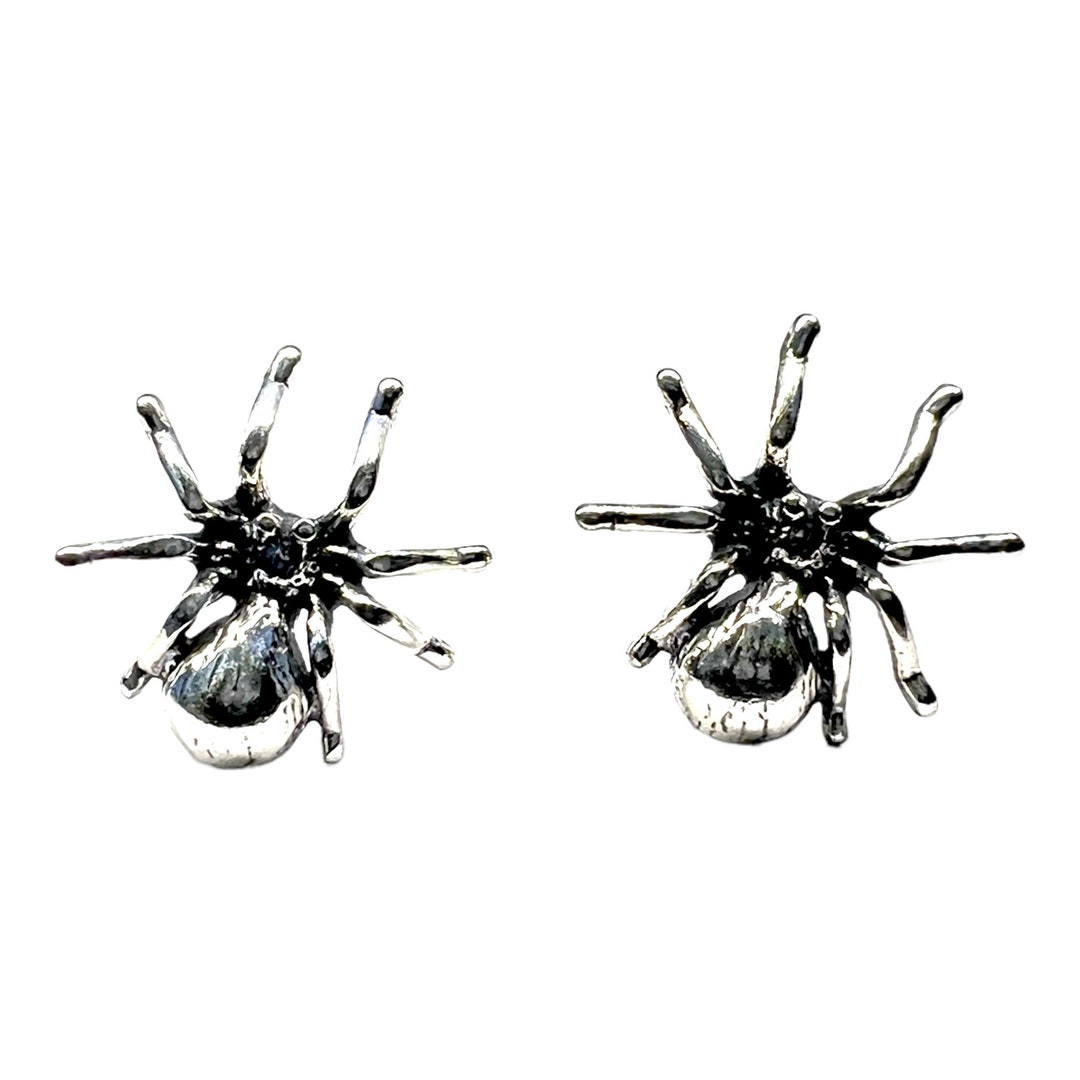 Silver Stud Earrings Sterling Silver Spider Stud Earrings Animal Insect ...