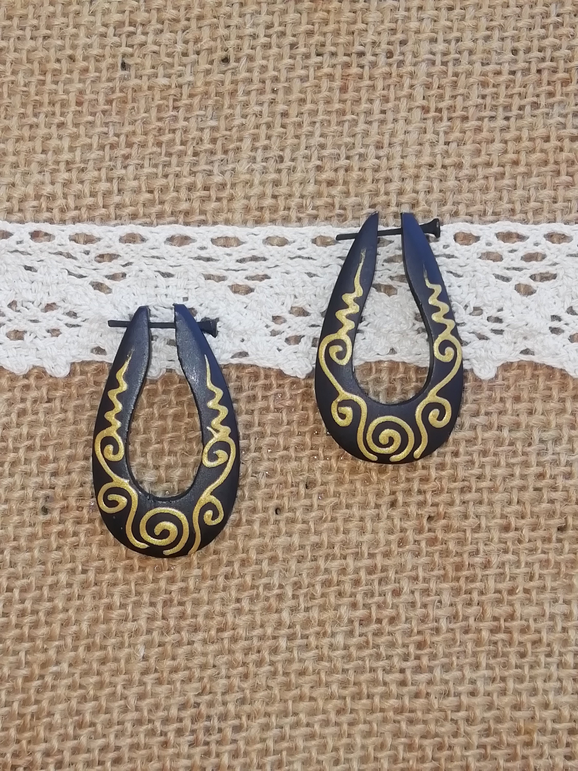 Aretes De Coco Pintados a Mano/ Coconut Earrings Painted / African ...