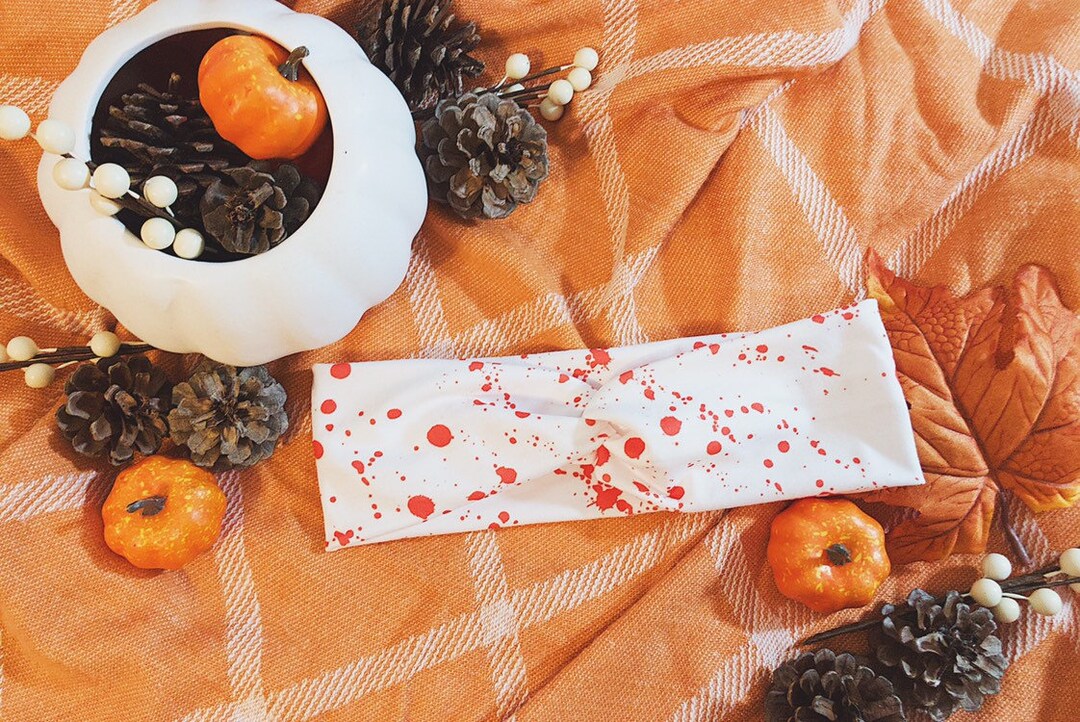 HALLOWEEN TWIST HEADBAND / Halloween Blood Spatter Headband / Hair ...