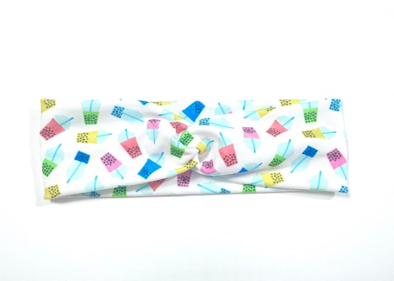 HEADBAND / Rainbow boba tea headband / turban headband / | Etsy