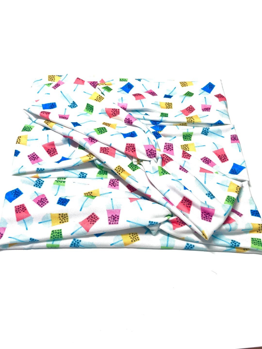 HEADBAND / Rainbow Boba Tea Headband / Turban Headband / Knotted ...