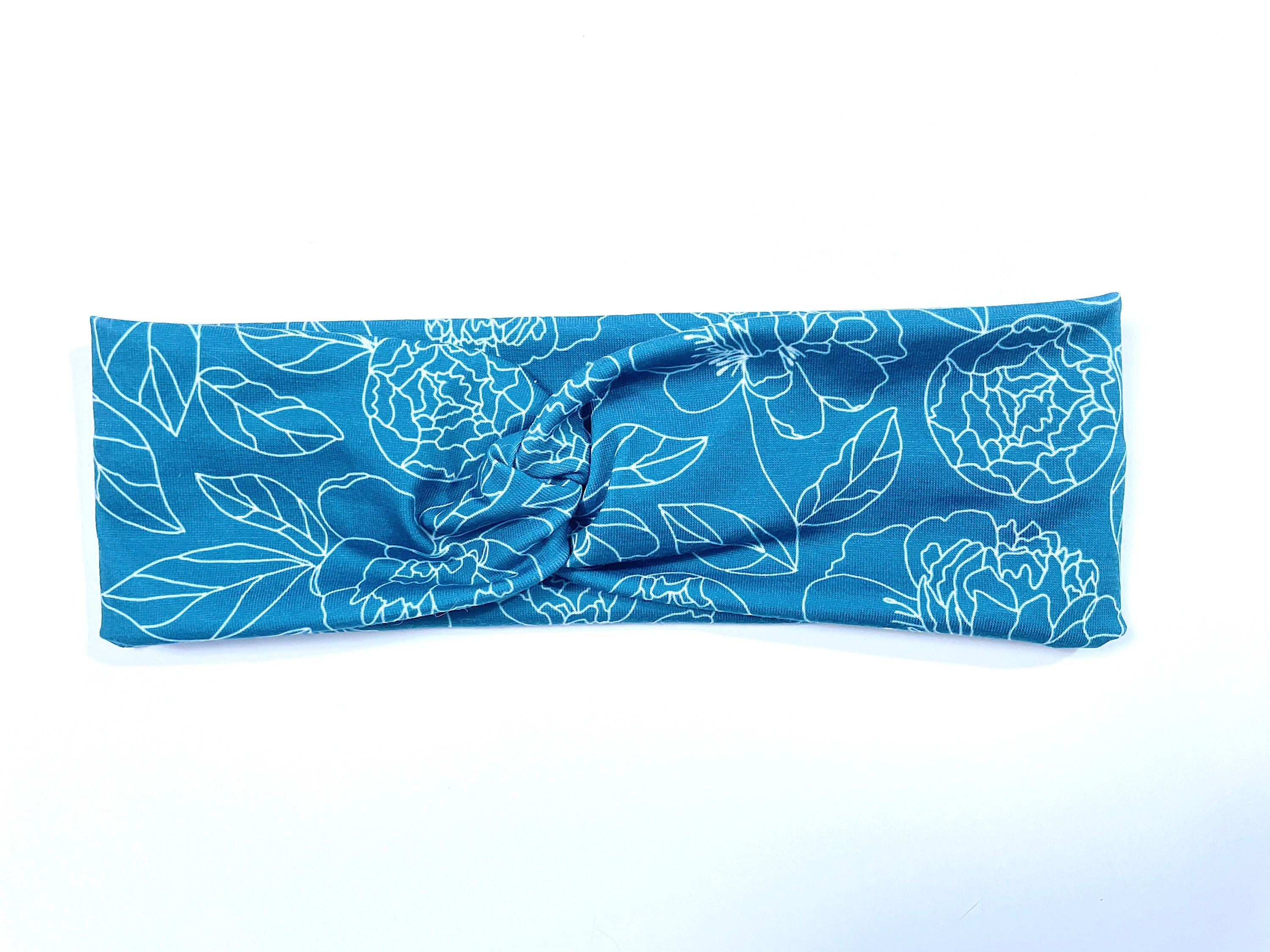 HEADBAND / Floral Line Drawings Headband / Turban Headband / Knotted ...
