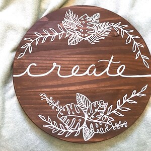 Hand-painted Round Wood Wall Art, Custom Painting, Wall Decor, Wood ...