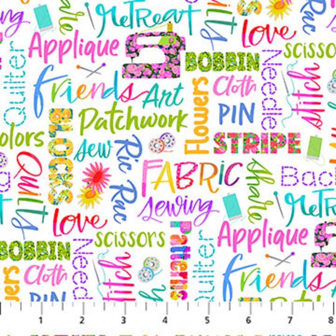 Quilt Retreat - Quilting Words - DP25151-10 - Half Yard - Etsy