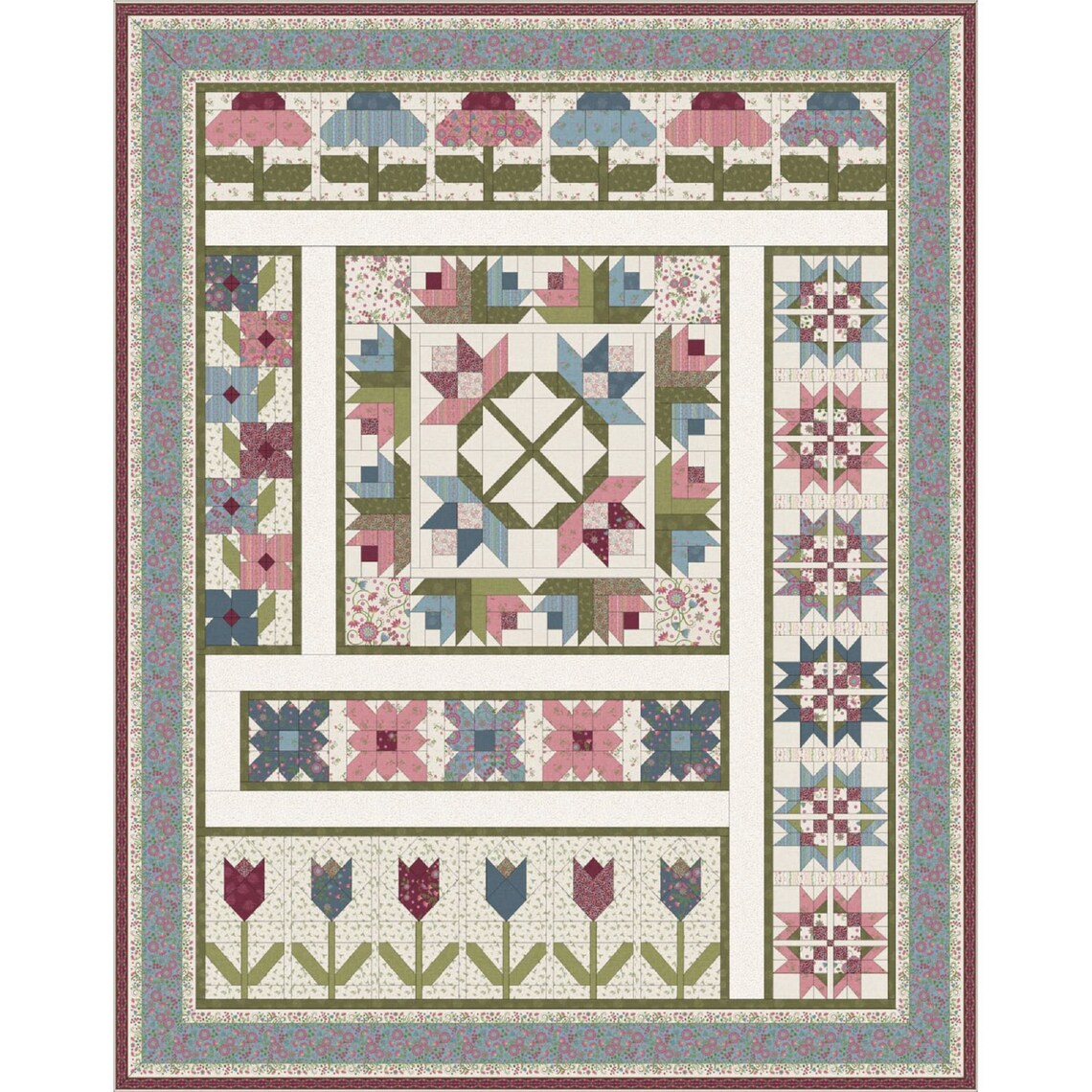 Flower & Vine - Floral Allover - Half Yard - Etsy