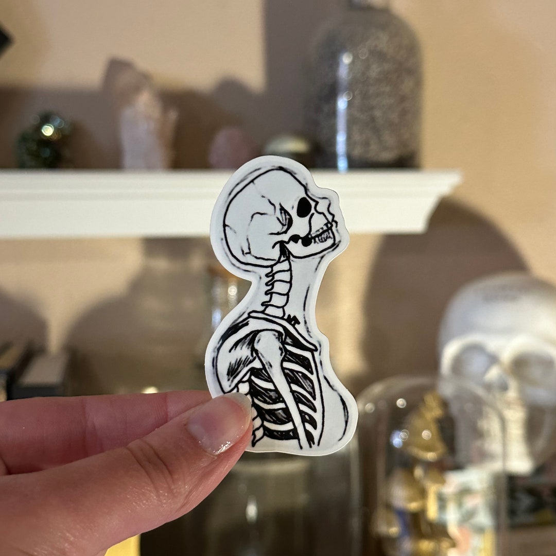 Skeleton decay Sticker Drawtober Drawing Prompt - Etsy