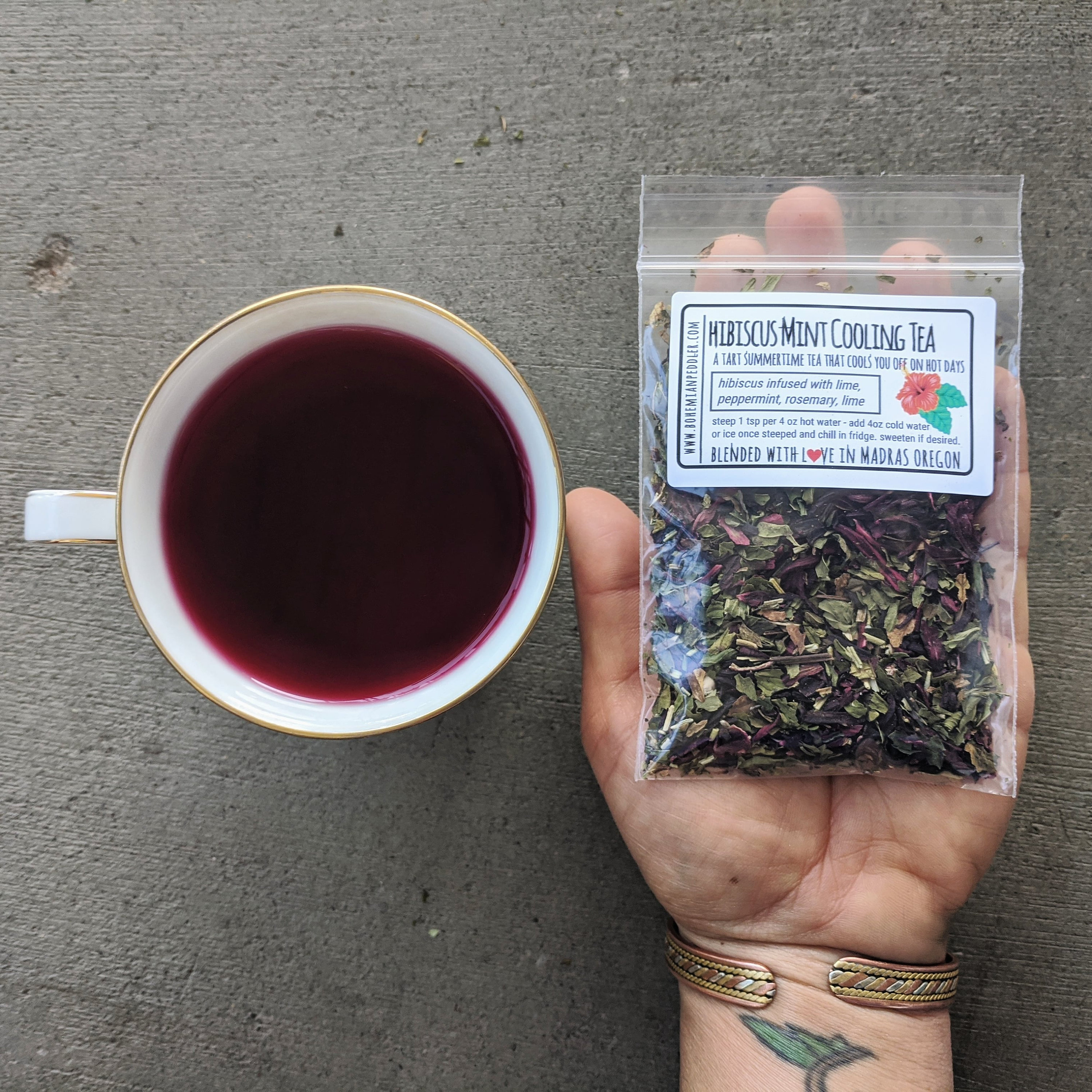 Hibiscus Mint Herbal Tea: Cooling Summer Blend, Caffeine-free - Etsy