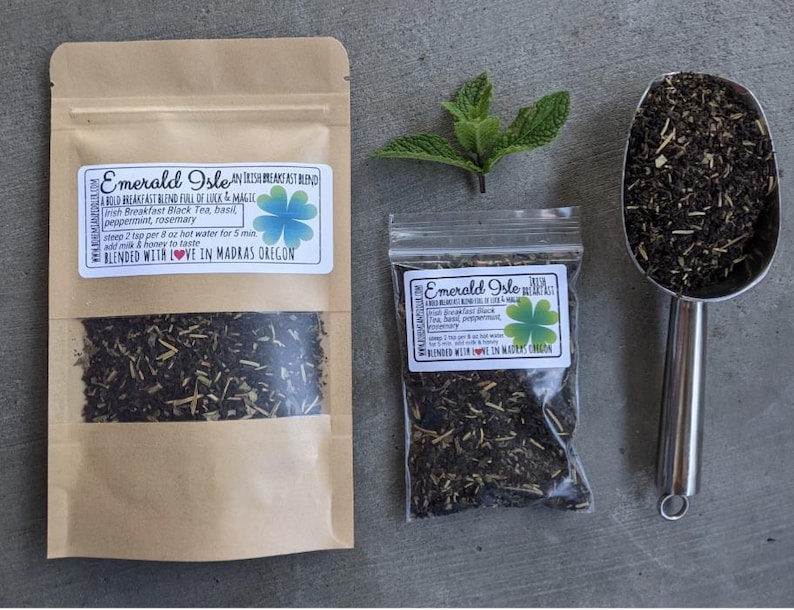 Emerald Isle Irish Breakfast Black Tea: Basil & Mint Loose Leaf - Etsy