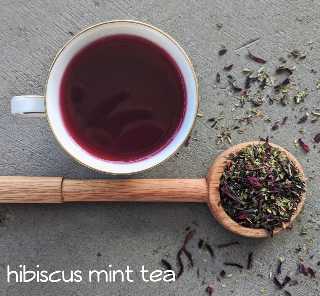 Hibiscus Mint Herbal Tea: Cooling Summer Blend, Caffeine-free - Etsy
