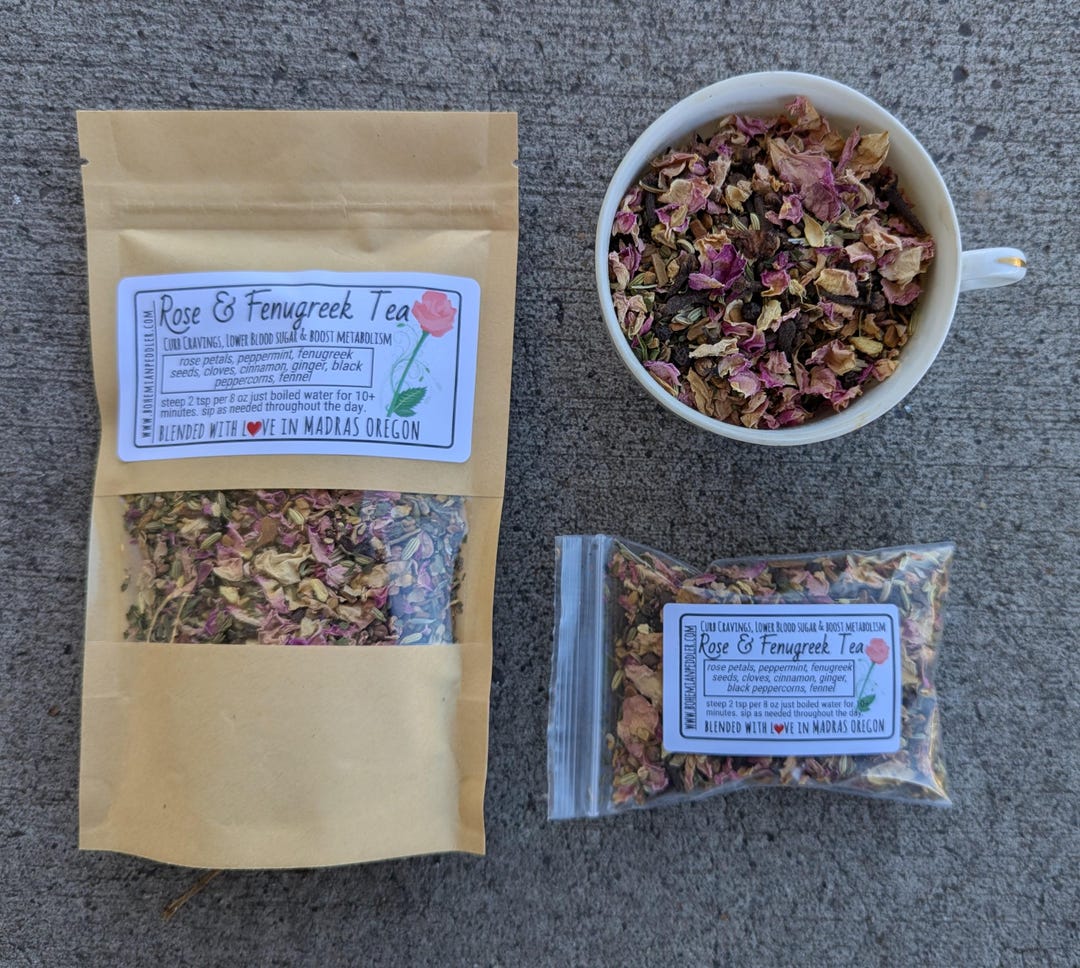 Rose & Fenugreek Herbal Tea: Floral Spice Blend (caffeine Free) - Etsy