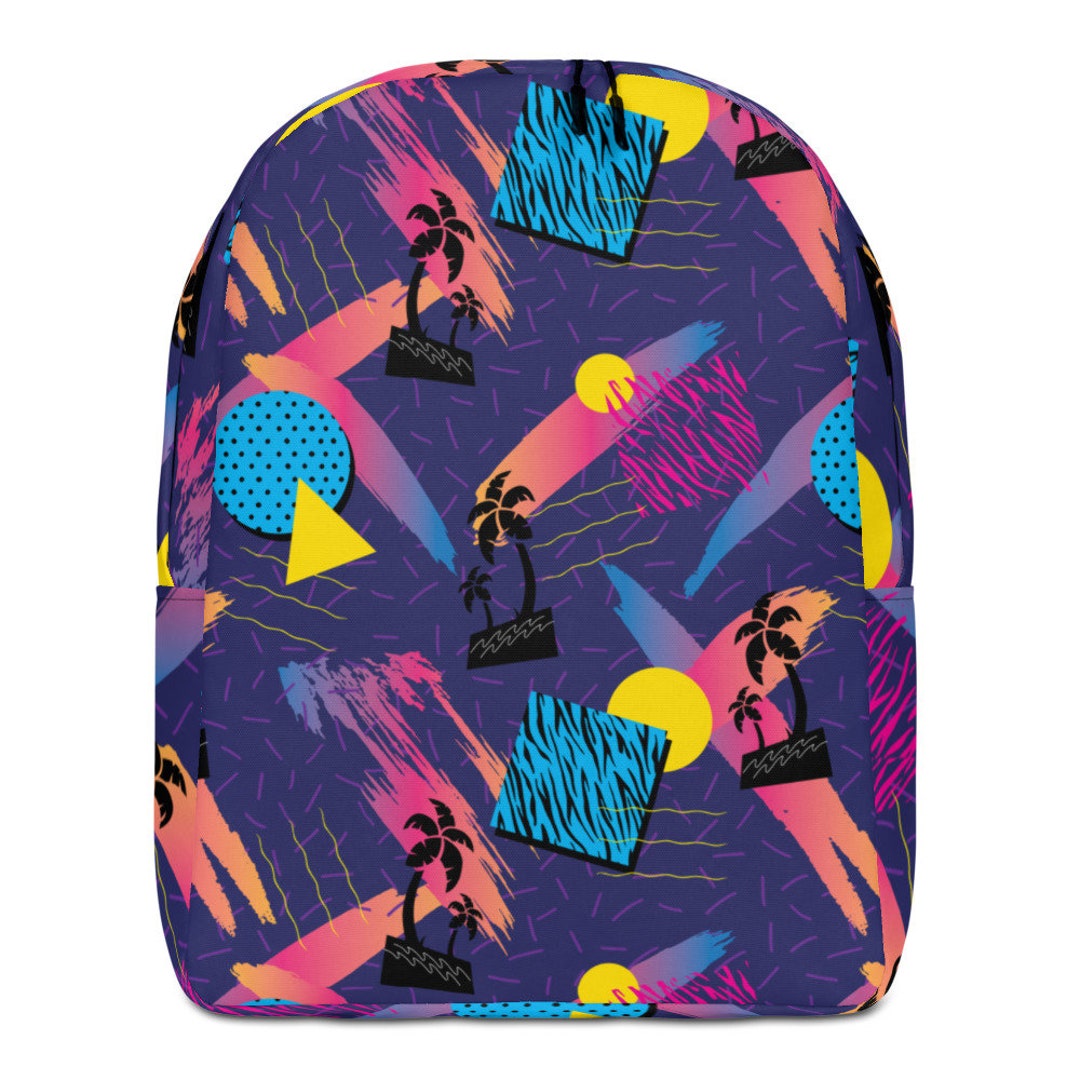 Synth Wave All Over Pattern Backpack - Etsy