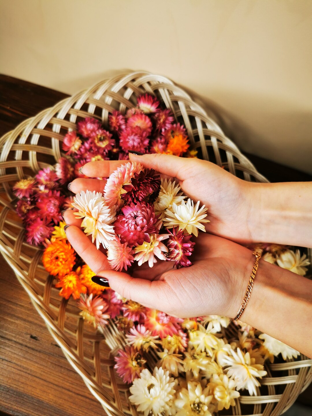 Mix of Dried Strawflowers, Dry Strawflower Heads, Bulk Dried Flowers ...