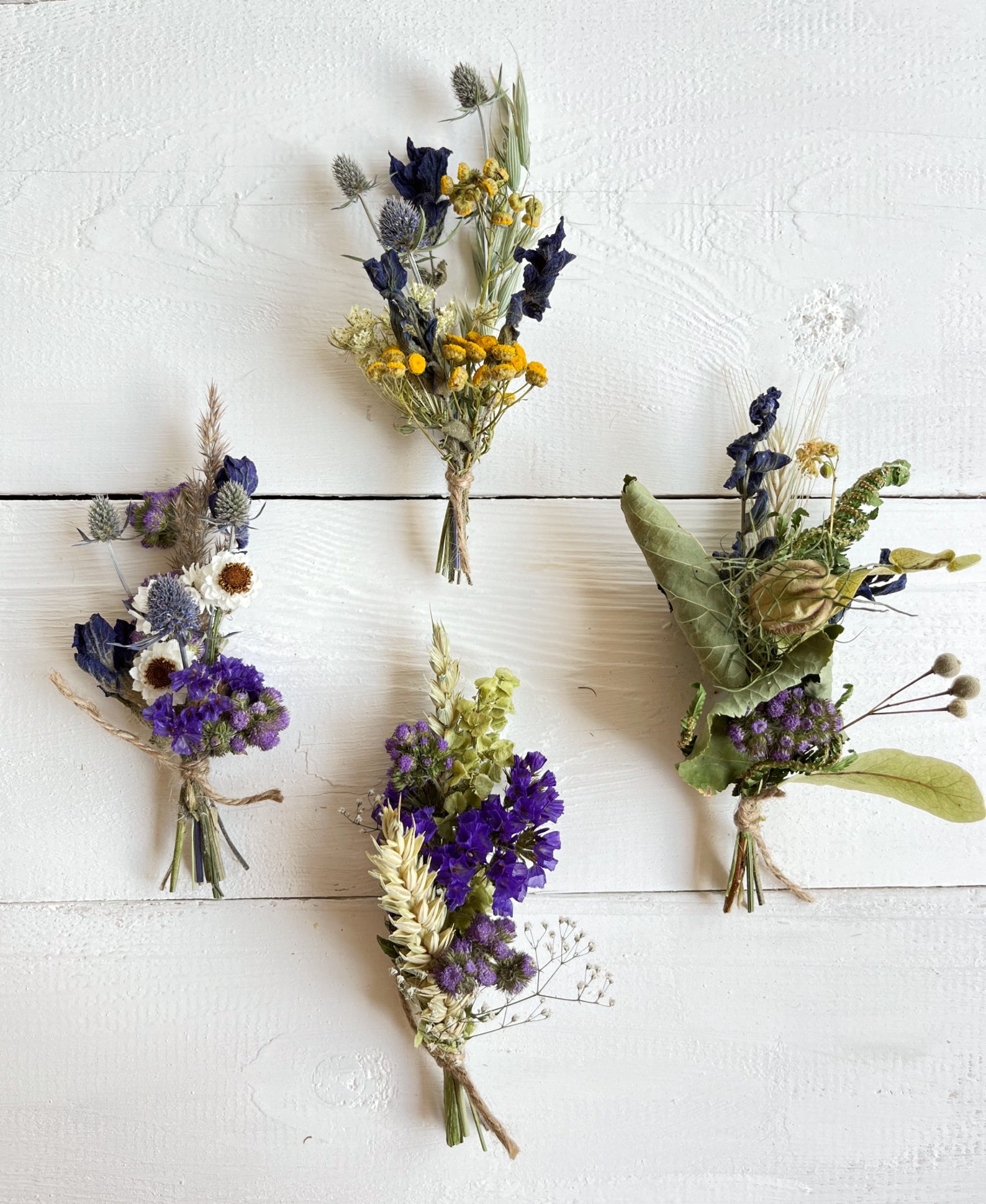Mini Dried Flower Bouquet SET, Wedding Favors, Mini Posies, Gift ...
