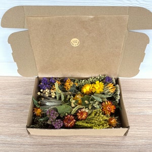 Dried Flower Supplies Mix Craft Box, Organic Preserved Wildflowers, DIY ...