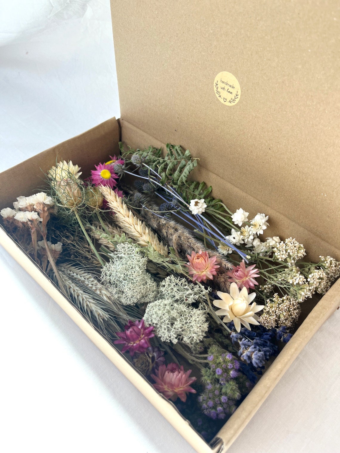 Dry Flower Craft Box, Dried Grasses and Flowers Box, Preserved Organic ...