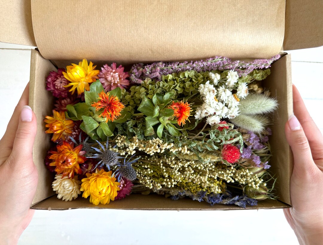 Fall Dried Flower Craft Box, DIY Decor Supplies, DIY Gifts, Preserved ...