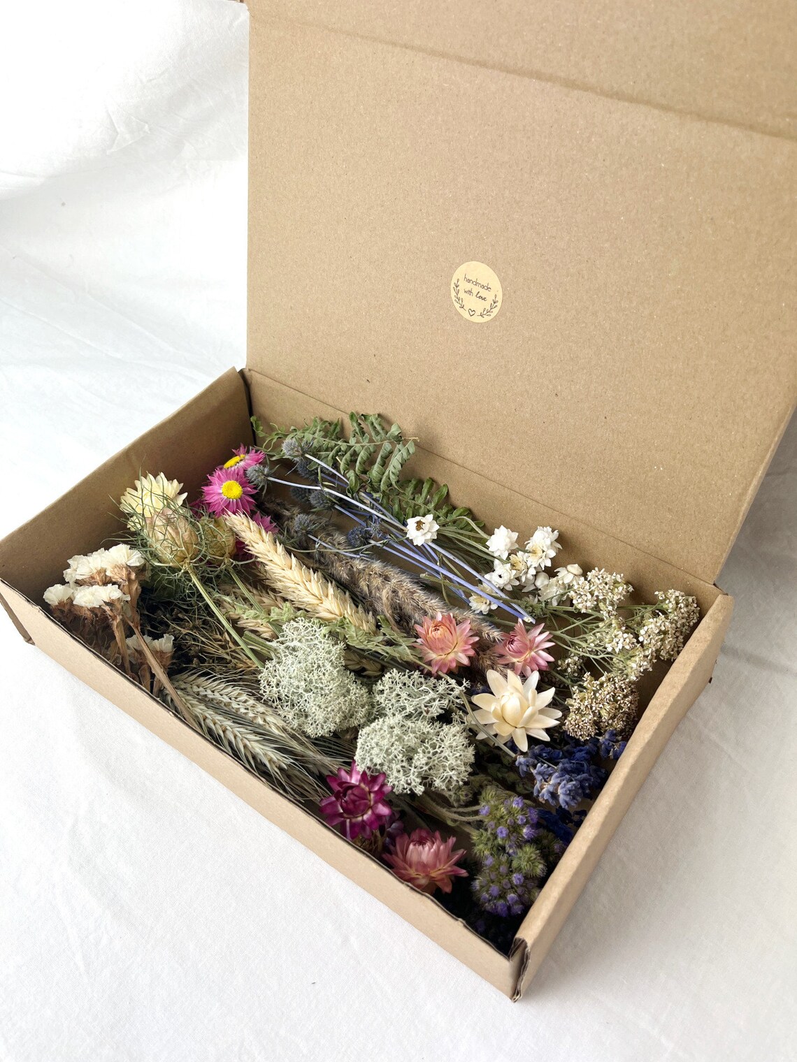 Dry Flower Craft Box, Dried Grasses and Flowers Box, Preserved Organic ...
