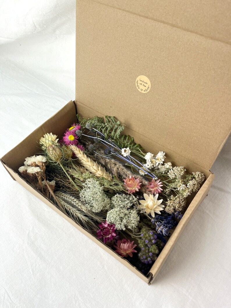 Dry Flower Craft Box, Dried Grasses and Flowers Box, Preserved Organic ...