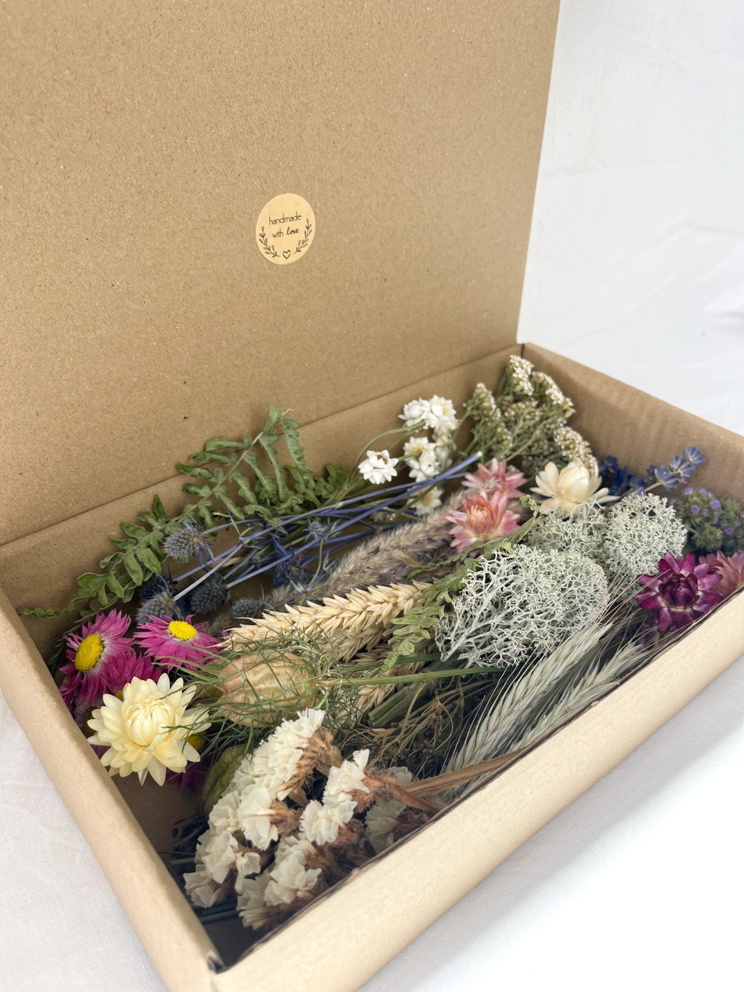 Dry Flower Craft Box, Dried Grasses and Flowers Box, Preserved Organic ...