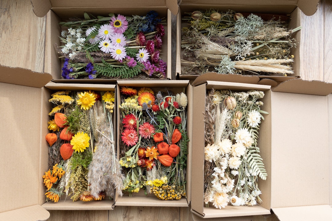 Dried Flower Mix Craft Boxes, Dried Grasses Crafting, Preserved ...