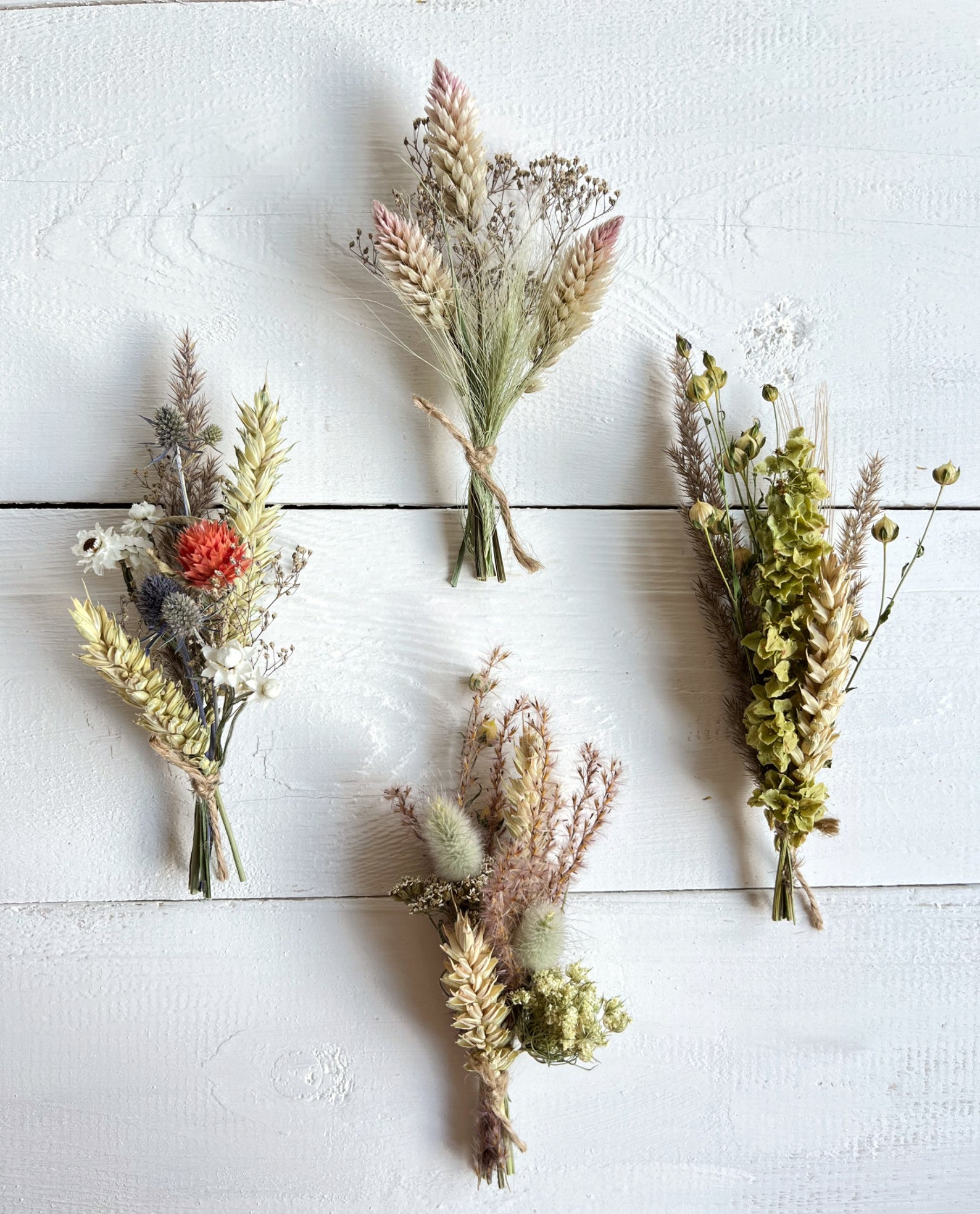 Mini Dried Flower Bouquet SET, Wedding Favors, Mini Posies, Gift ...