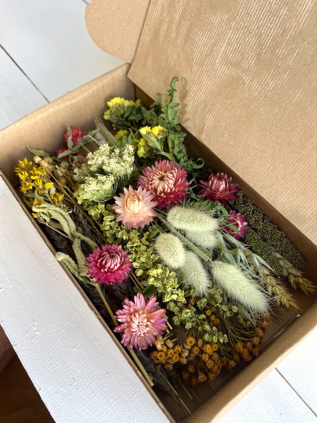 Organic Dried Flower Craft Box, Preserved Dry Floral Mix, Decor ...