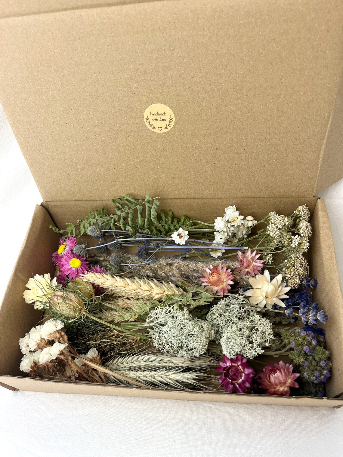 Dry Flower Craft Box, Dried Grasses and Flowers Box, Preserved Organic ...