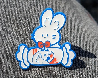 White Rabbit Candy Enamel Pin - Etsy