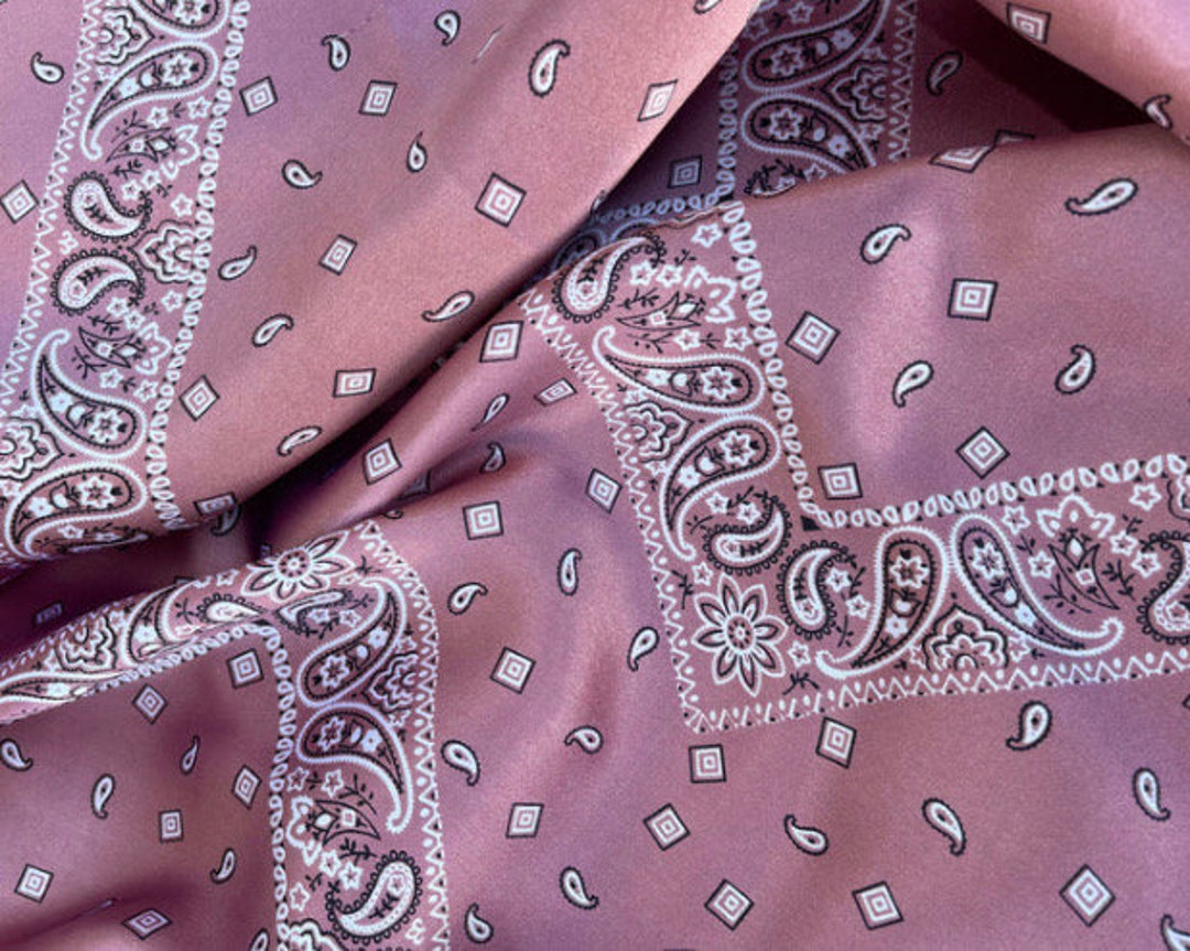Dusty Rose Paisley Wild Rag, Satin Square Scarf, Wild Rags for Women ...
