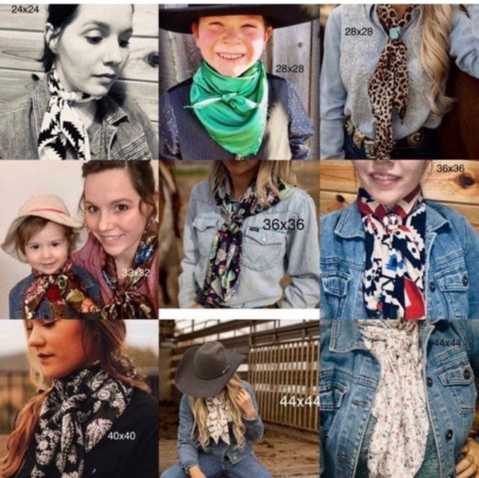 Cowboy Wild Rags Satin Square Scarves Cowboy Silk Scarves - Etsy