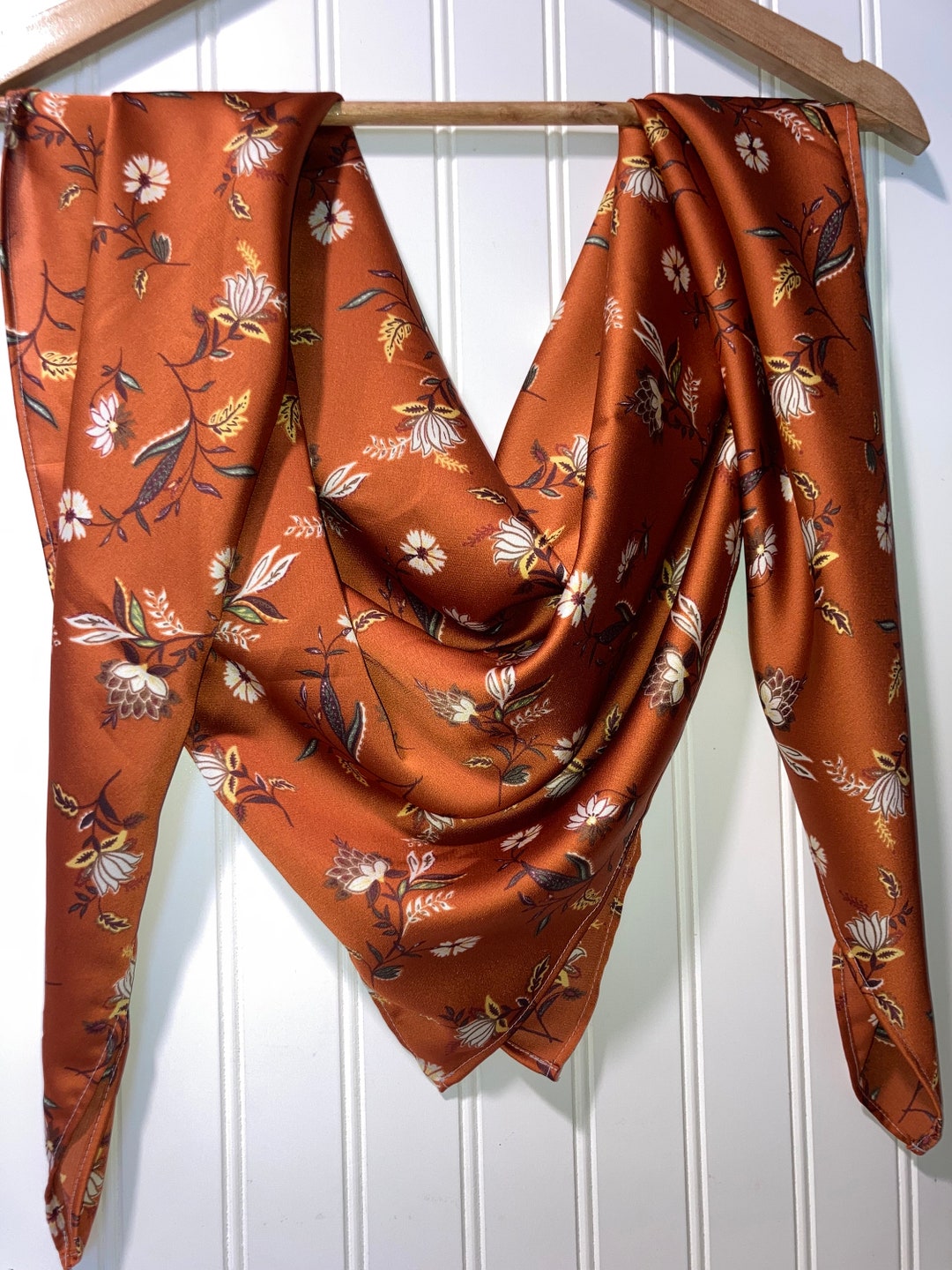 Floral Wild Rag, Satin Square Scarf, Wild Rags for Women, Wild Rags for ...