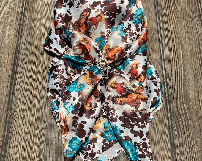 Retro Cowgirl Wild Rag, Cow Print Wild Rag, Wild Rags for Women - Etsy